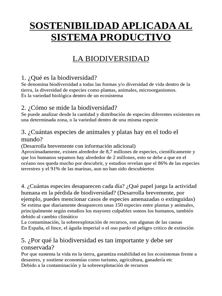 Biodiversidad SASP | PDF