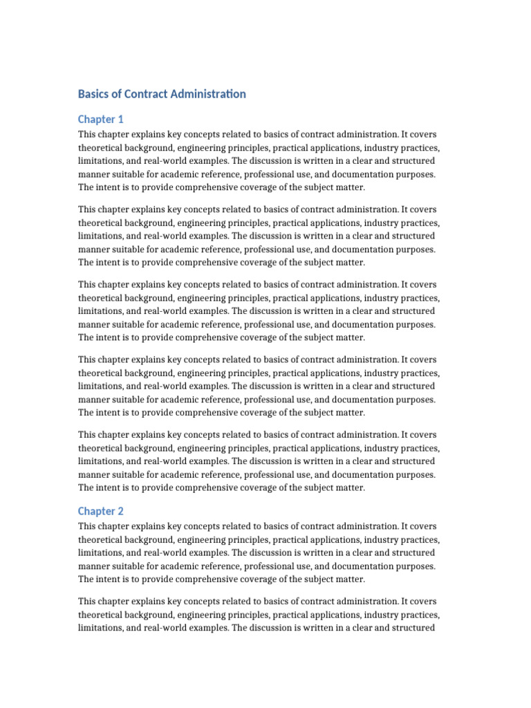 Document 9 Basics of Contract Administration | PDF | Matter | Engineering