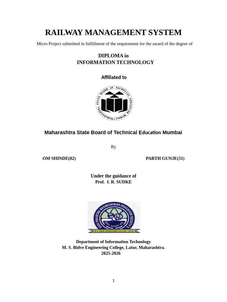 Railway Management System Project Overview | PDF | Websites | Software ...
