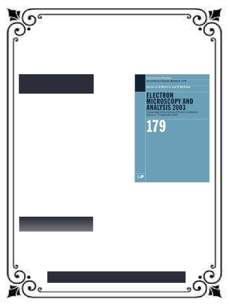 Electron Microscopy and Analysis 2003 Proceedings of the Institute of ...