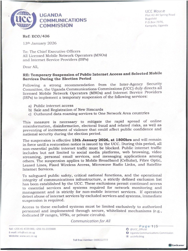 Temporary Suspension of Internet | PDF