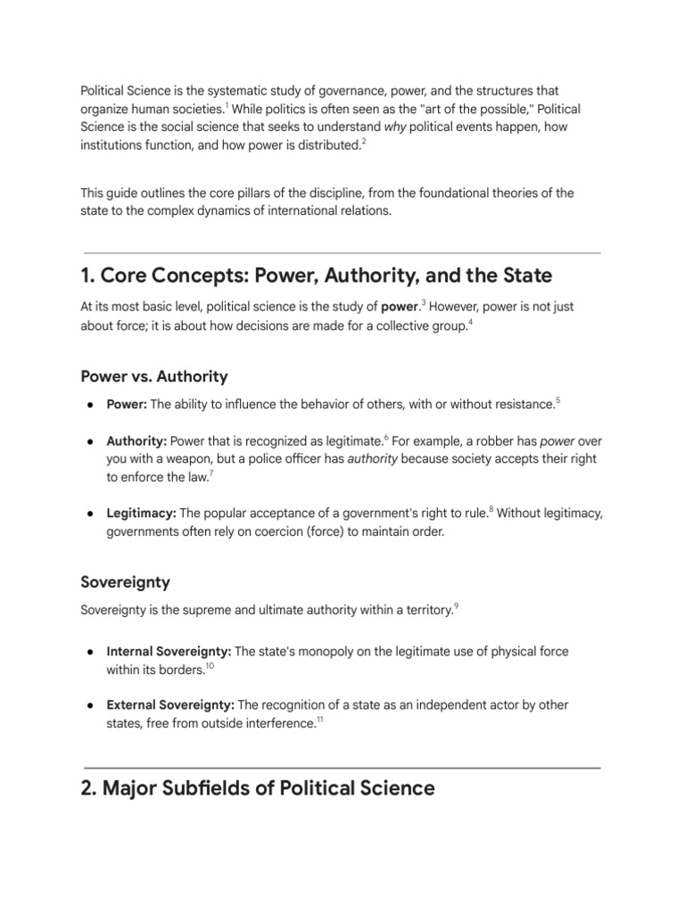 Understanding Political Science Basics | PDF | State (Polity) | Sovereignty
