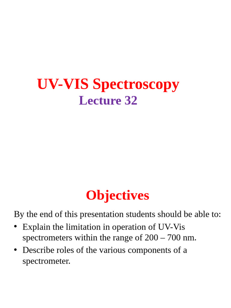 Understanding UV-VIS Spectroscopy Basics | PDF | Ultraviolet–Visible ...