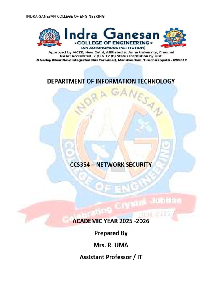 Network Security Course Overview 2025-2026 | PDF | Cryptanalysis ...