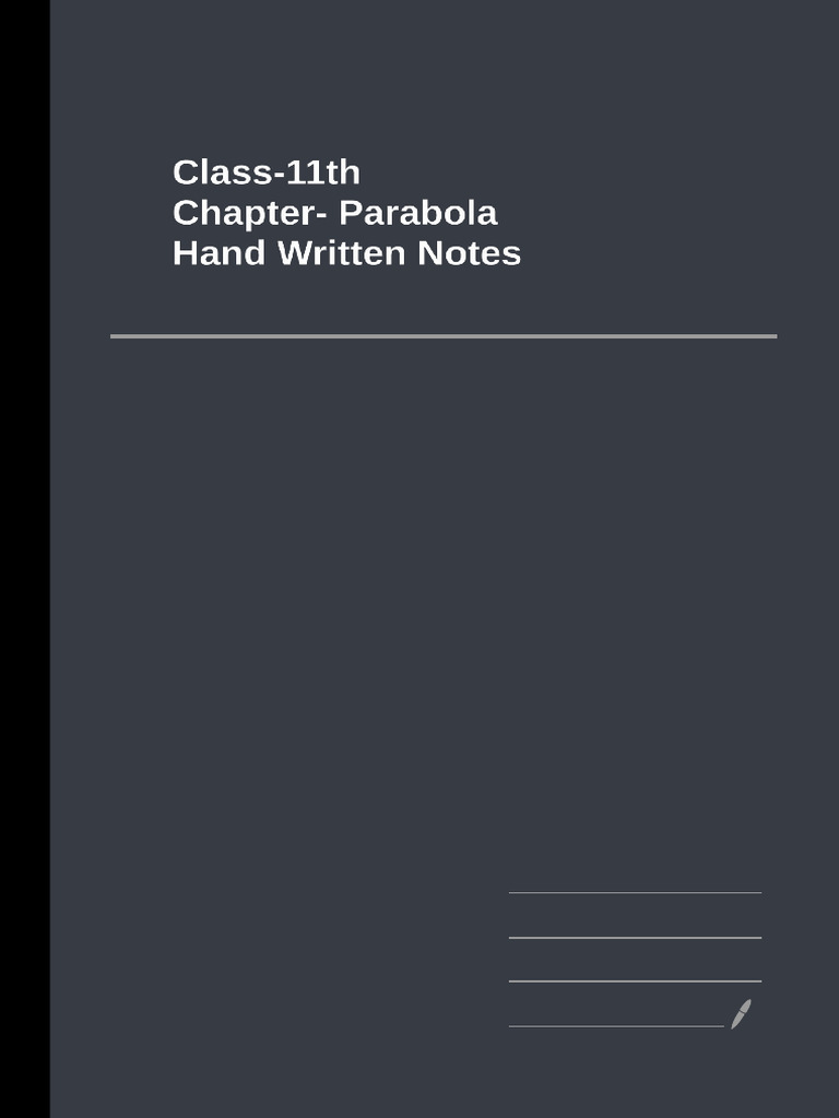 Parabola Handwritten Notes | PDF