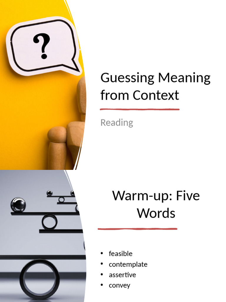 Guessing Meaning From Context Lecture | PDF