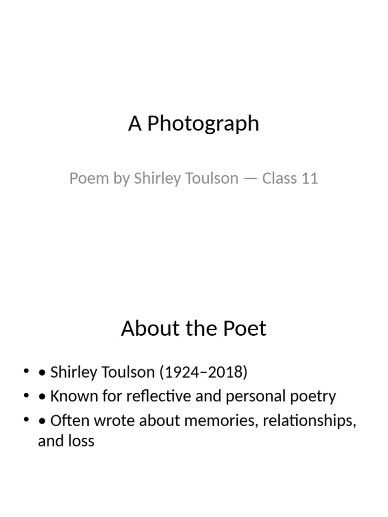 Nostalgia and Loss in Toulson's Poem | PDF