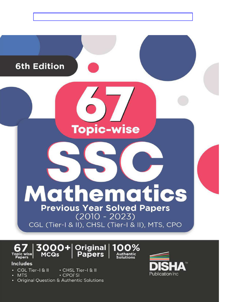 Demo 30 67 Topicwise SSC Mathematics Solved Papers 2010 2023 6th | PDF ...