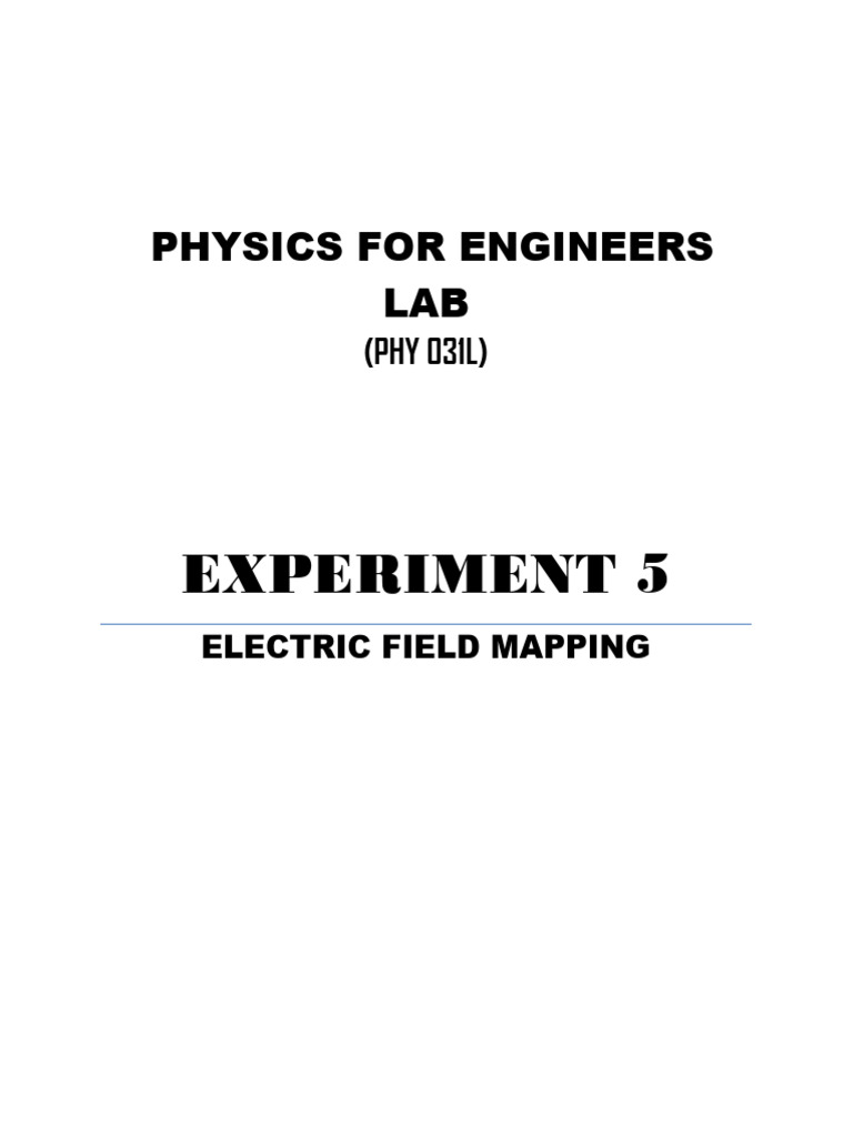 Expt 5 - Electric Field Mapping | PDF | Electric Field | Force