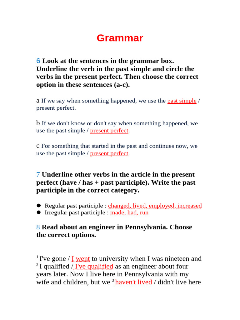 Grammar 6 7 8 9 p.83 | PDF