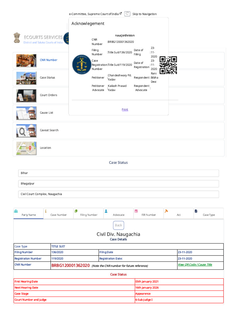 Title Suit Case Details Naugachia | PDF