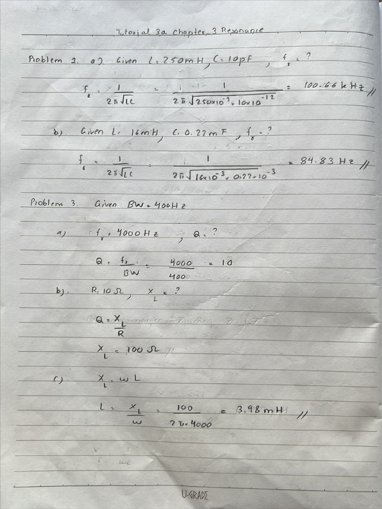 Tutorial 3a Chapter - 3 Resonance Solutions | PDF