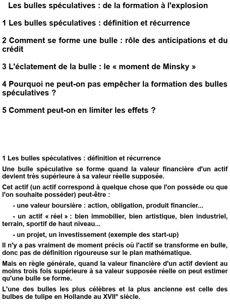 Comprendre les bulles spéculatives | PDF | Banques | Bulle économique