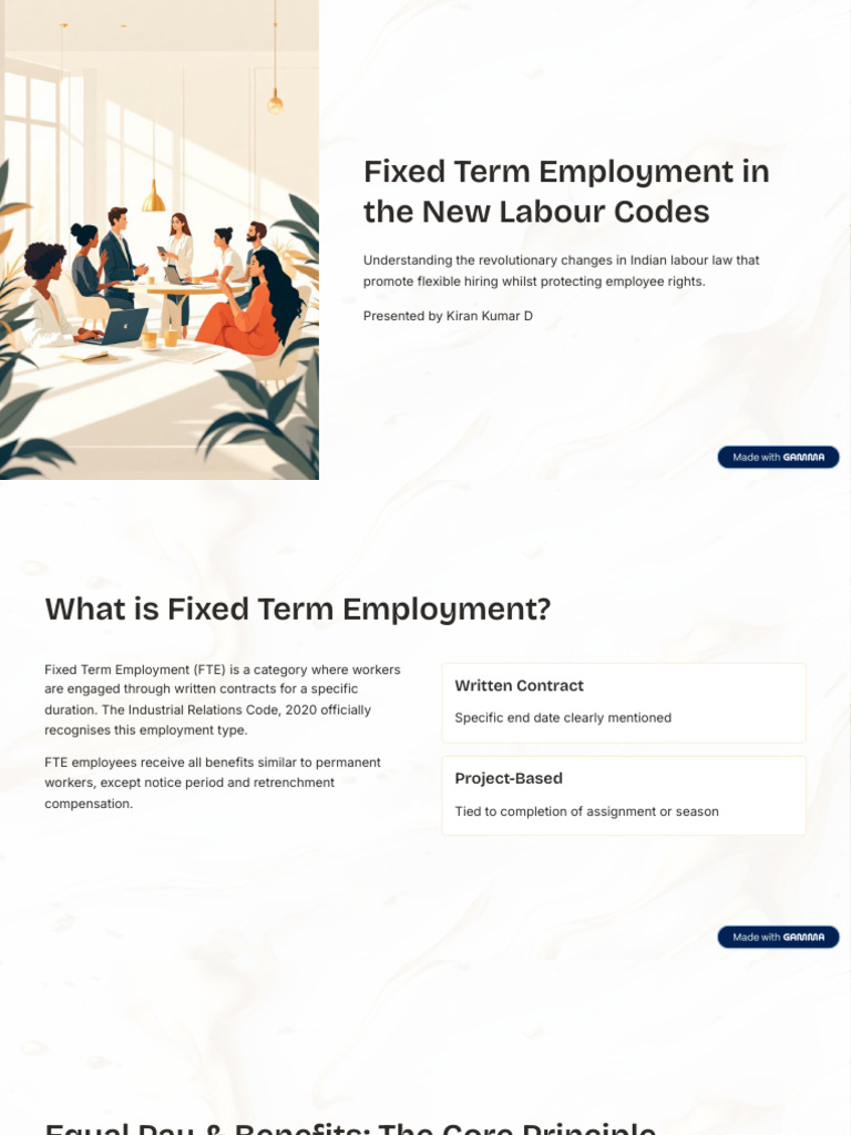 Fixed Term Employment in India Explained | PDF | Employment | Labour Law