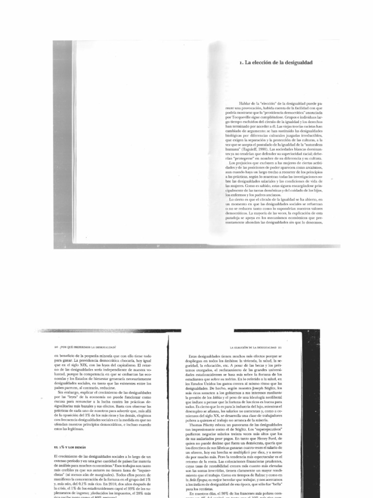 Dubet Cap 1 _ La Elección de La Desigualdad | PDF | Desigualdad social ...