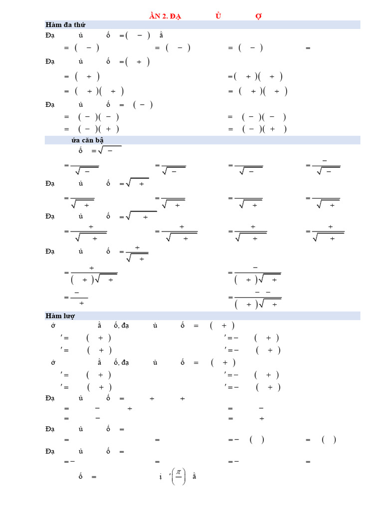 Bài 32 - Quy tắc tính đạo hàm (NB-TH) Phần 2 | PDF