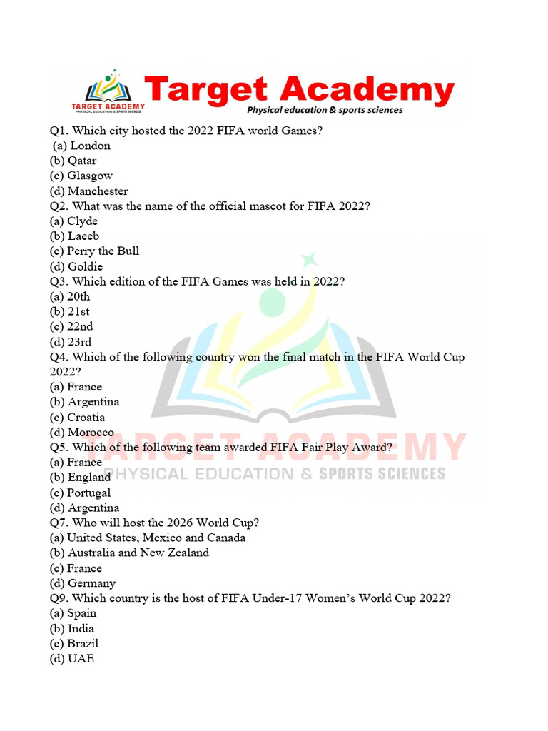 Football Game Test Mock | PDF