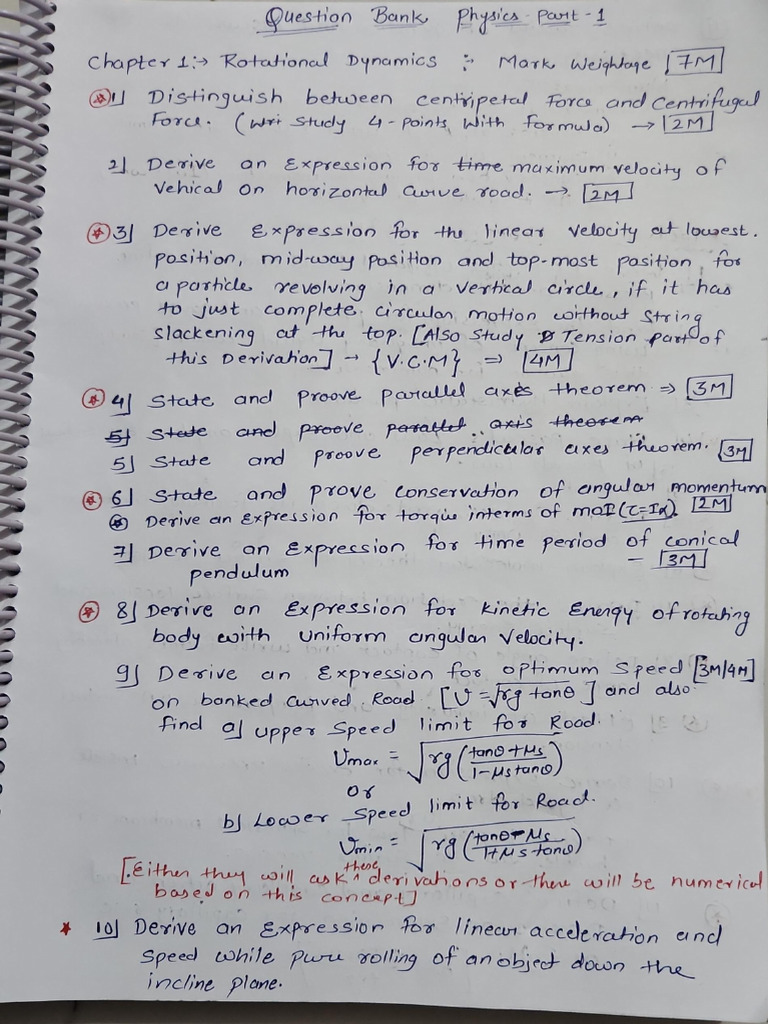 Physics Question Bank Part 1 | PDF