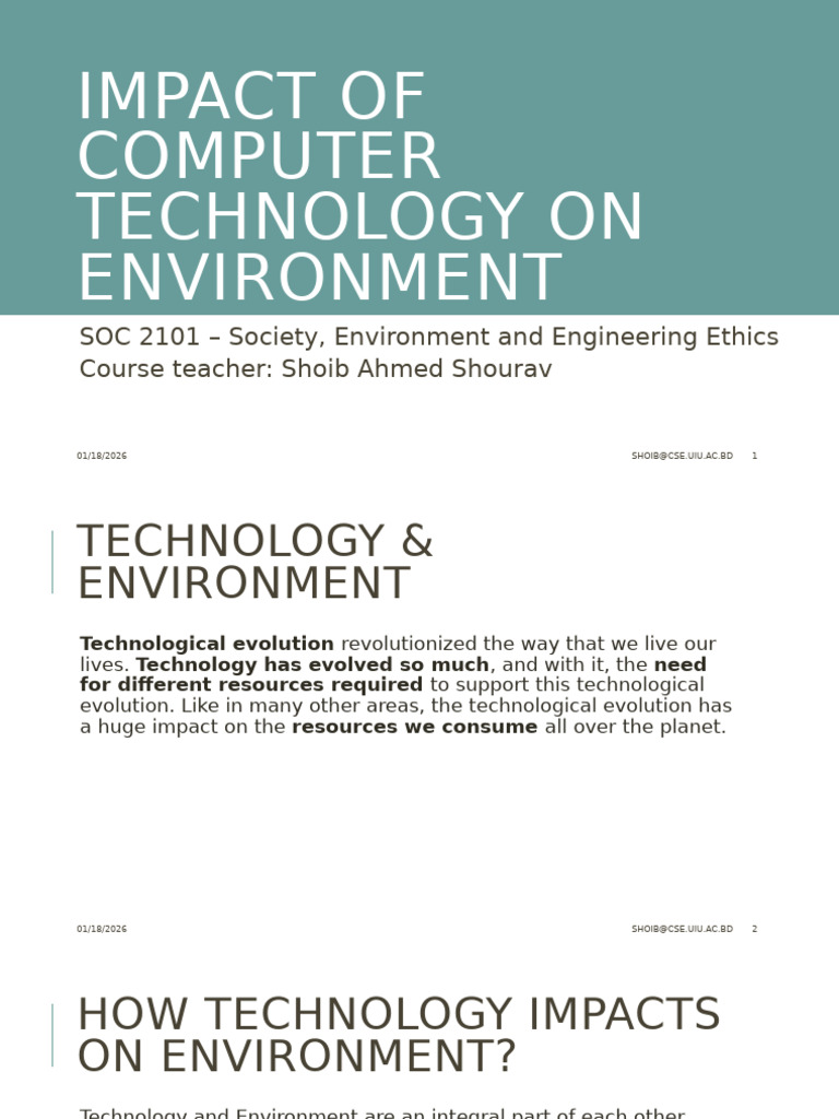 Technology's Environmental Impact Analysis | PDF | Recycling ...