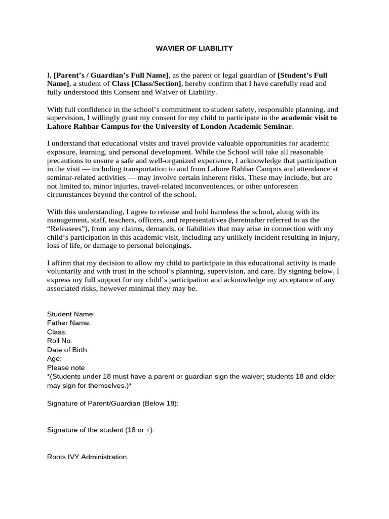 Uol Visit - Consent Form | PDF