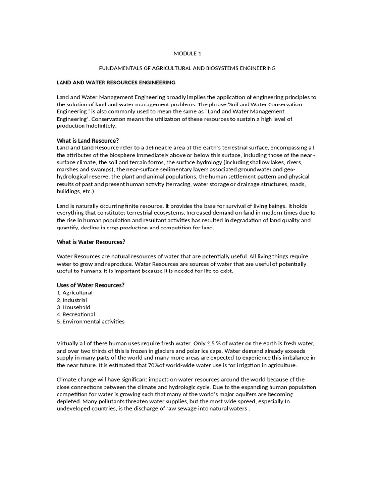 Land and Water Management Engineering | PDF | Agriculture | Apsis