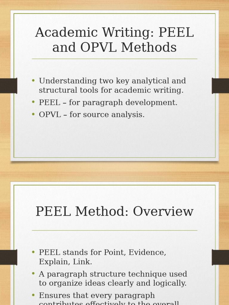 Mastering PEEL and OPVL in Writing | PDF | Evidence | Reason