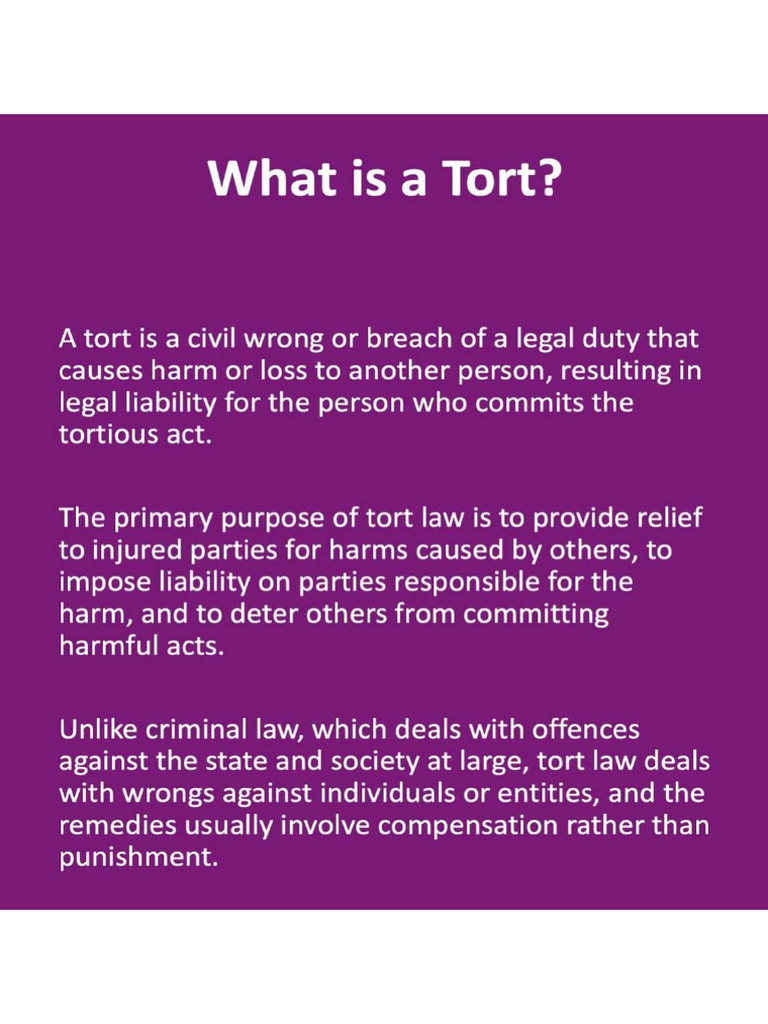 Llb2.1 Torts Summary. | PDF