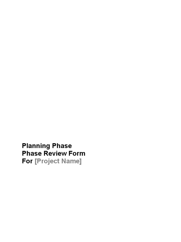 Template - Phase Review Form - Planning | Download Free PDF | Project ...
