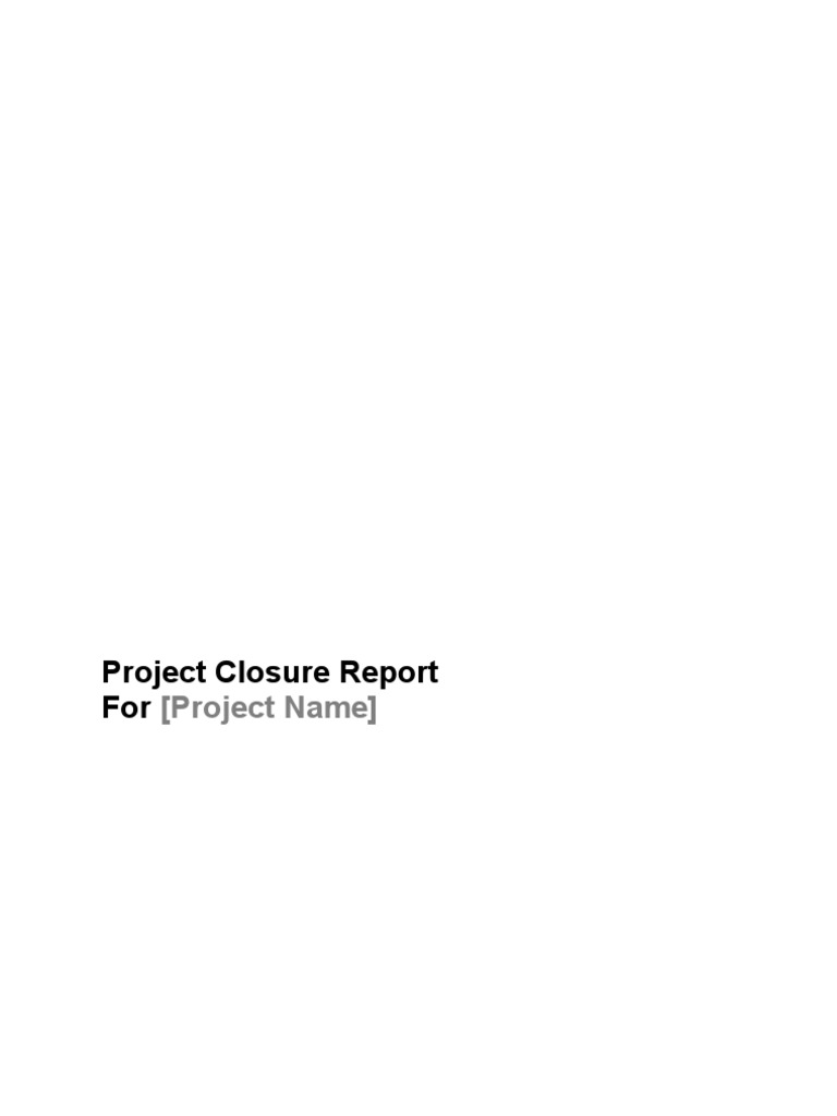 Template - Project Closure Report | PDF | Project Management ...