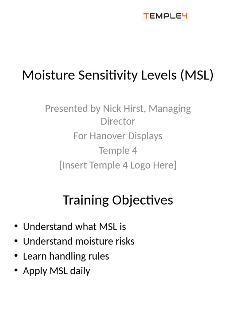 Understanding Moisture Sensitivity Levels | PDF