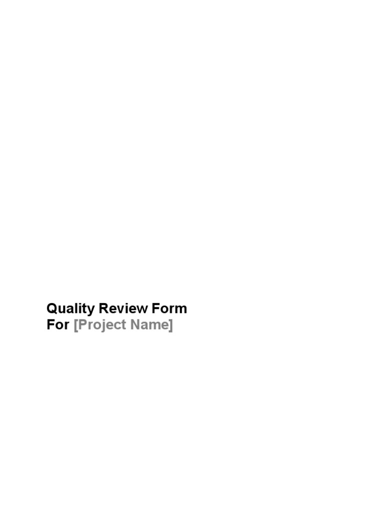 Template - Quality Review Form | PDF | Project Management | Risk