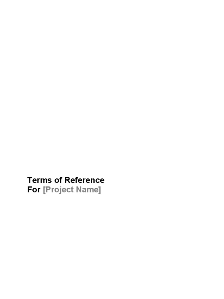 Template - Terms of Reference | PDF | Project Manager | Project Management