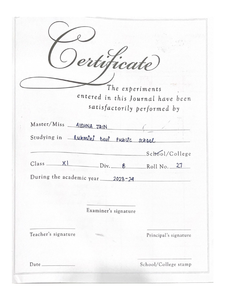 Class 11 Complete practical file | PDF