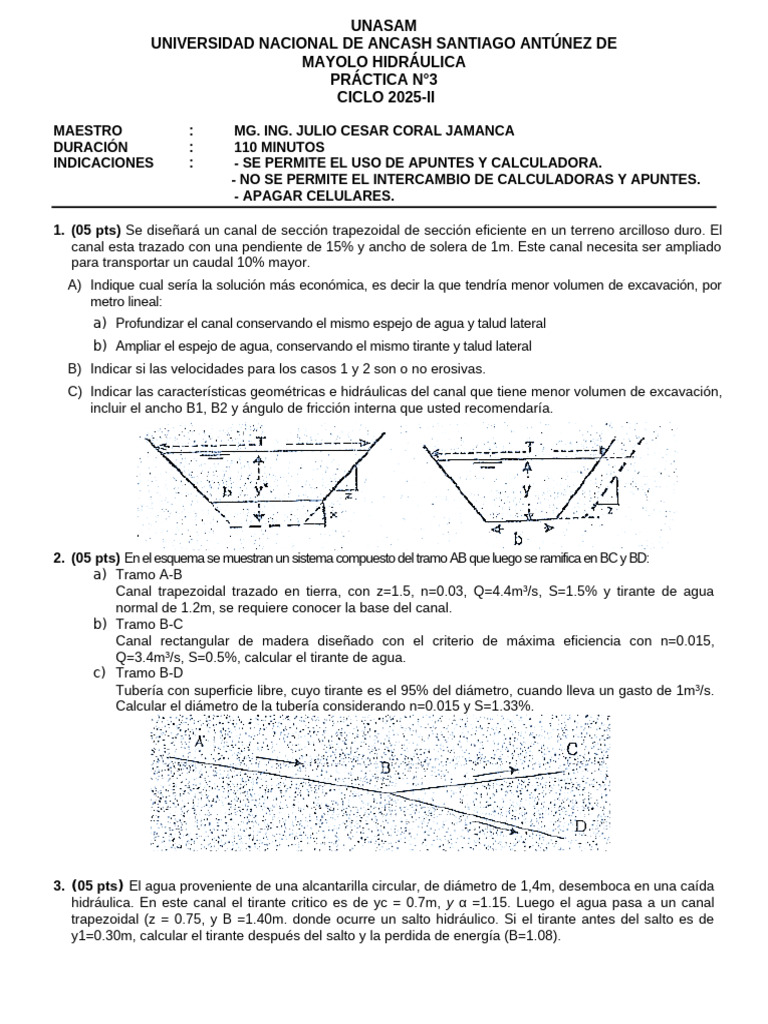 hidraulica 3ra pract | PDF | Ciencia medioambiental | Ciencias de la Tierra