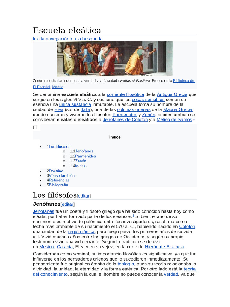 Escuela Eleática | PDF | Metafísica | Filosofía griega antigua