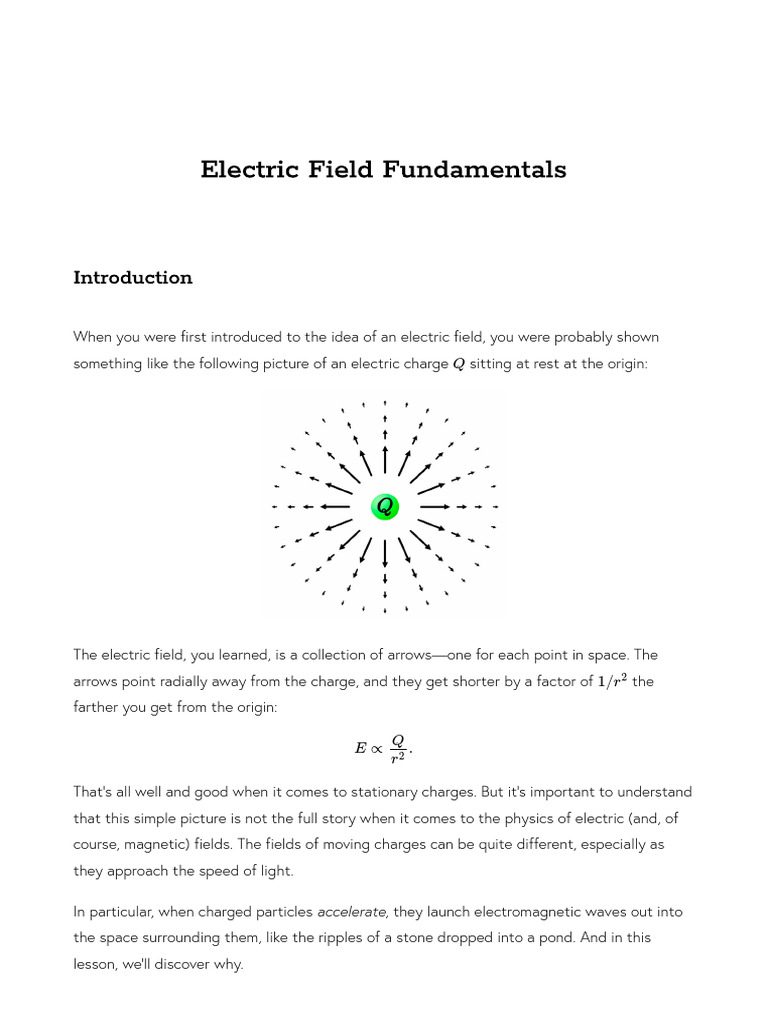 Understanding Electric Fields and Motion | PDF | Electric Field | Flux