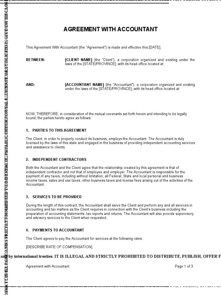 Accountant Services Agreement Template | PDF | Trade Secret | Copyright
