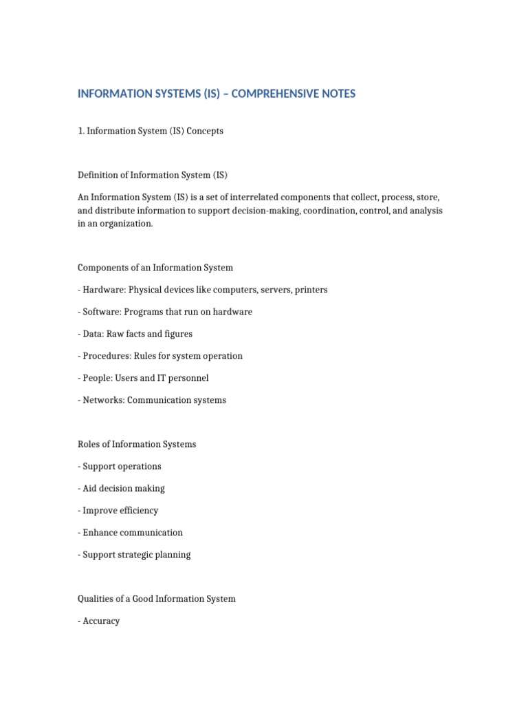 Comprehensive Guide to Information Systems | PDF