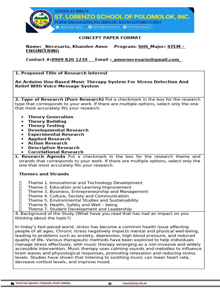Concept Paper Format | PDF | Monitoring (Medicine) | Relaxation ...