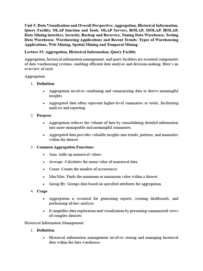 Unit 5_DWDM | PDF | Data Warehouse | Data Management