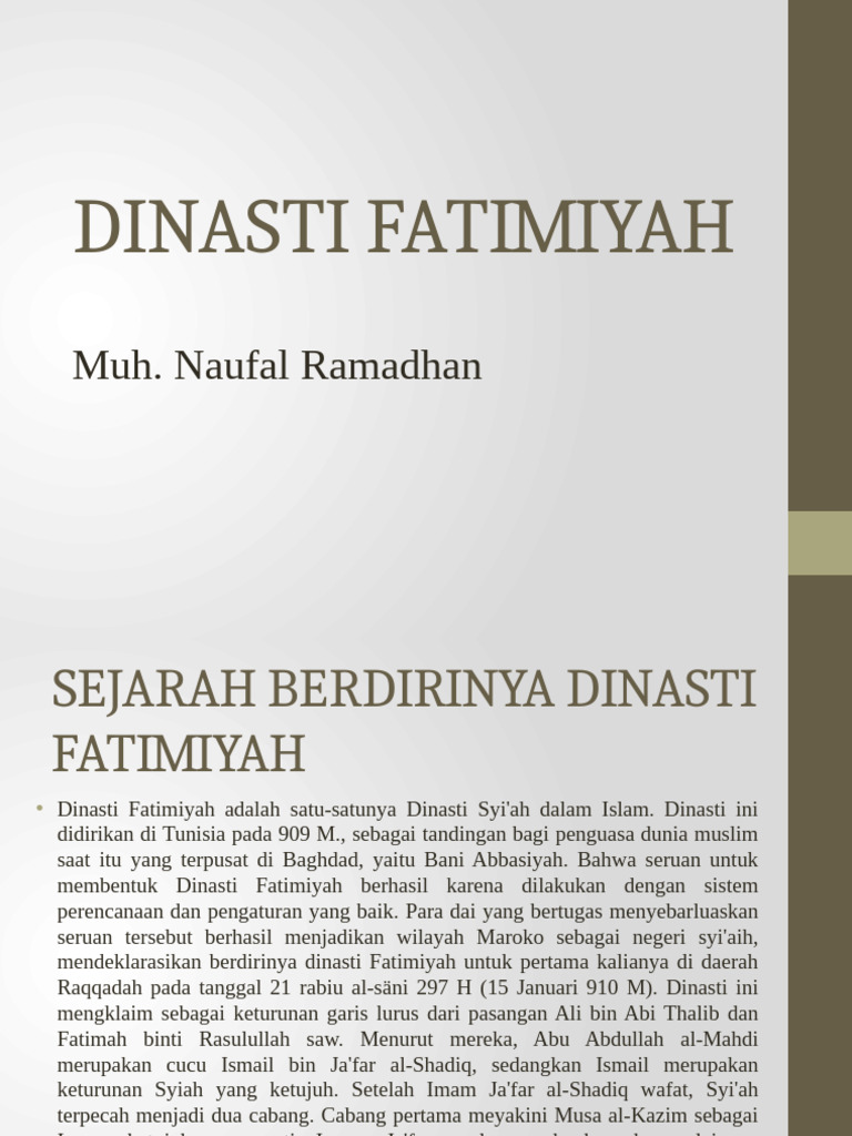 Uts Kawasan Afrika-dinasti Fatimiyah | PDF