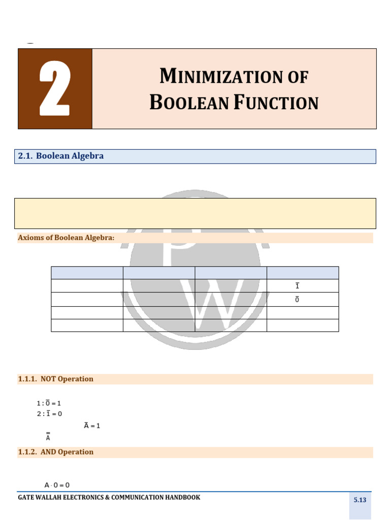 Boolean Function Minimization Guide | PDF | Boolean Algebra | Teaching ...