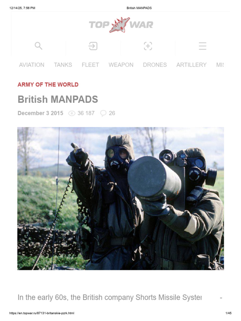 British Manpads | PDF | Anti Aircraft Warfare | Missile