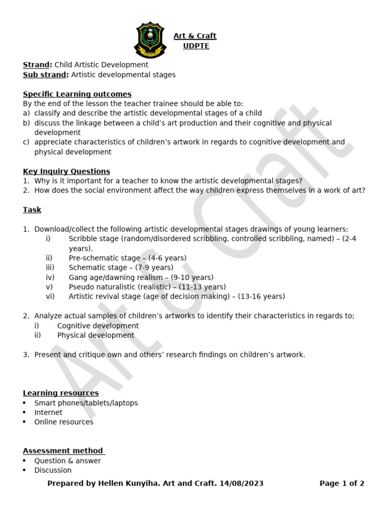 Understanding Child Artistic Development | PDF
