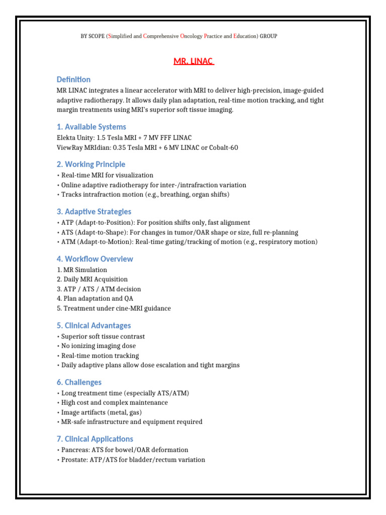MR LINAC: Advanced MRI-Guided Radiotherapy | PDF | Radiation Therapy ...