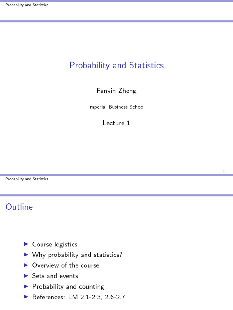Slides 1 | PDF | Odds | Probability