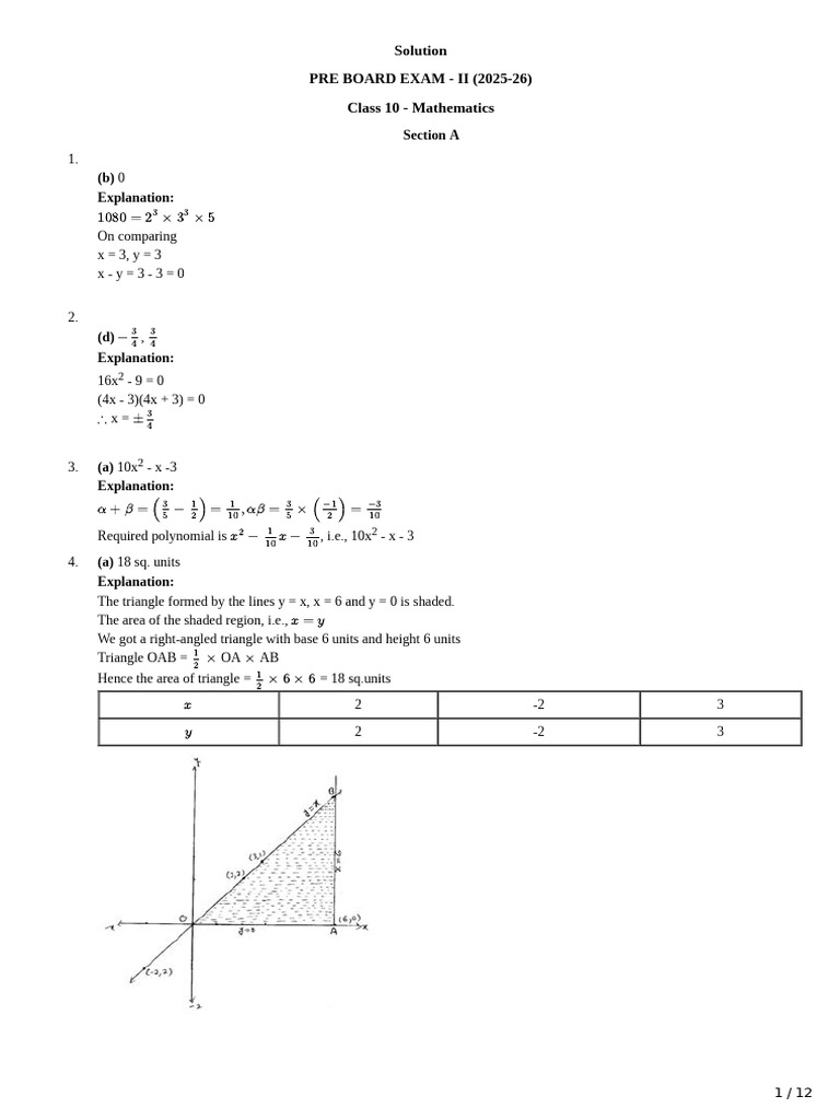 x Maths Pb-2 Ms (Prime International School ) 2025-26 | PDF | Sphere | Angle