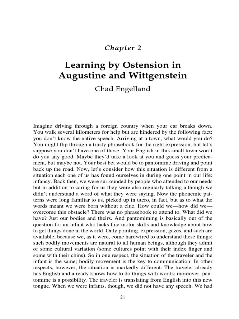 Learning by Ostension | PDF | Augustine Of Hippo | Ludwig Wittgenstein