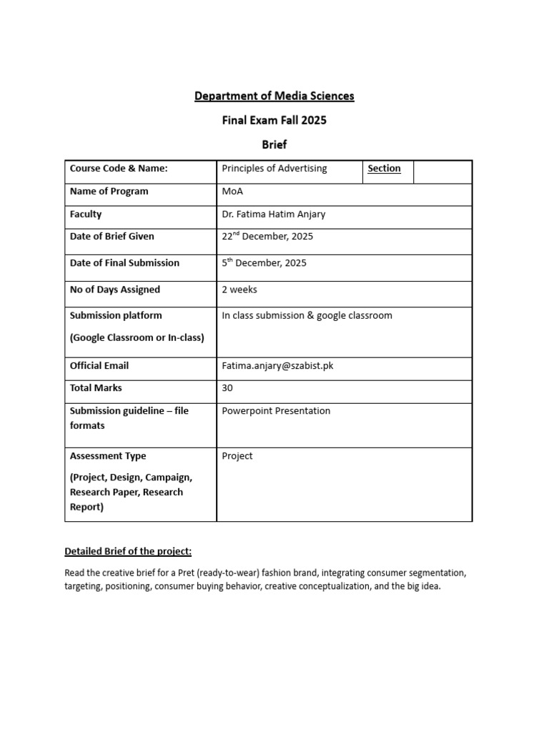 Final Exam Project: Advertising Principles | PDF | Brand | Market ...