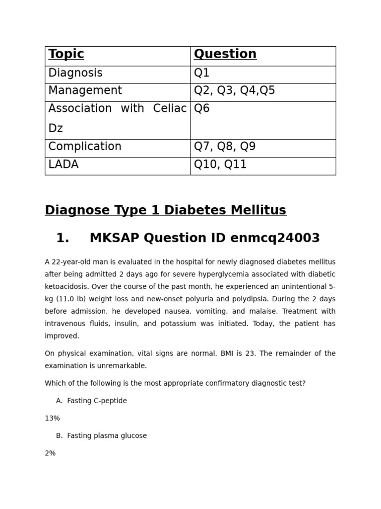 Type 1 Diabetes Mellitus | PDF | Hypoglycemia | Diabetes